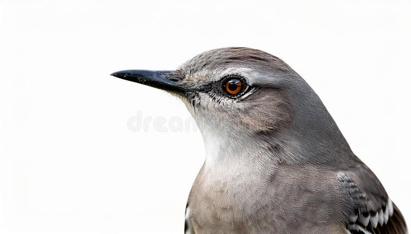 Mockingbird, Isolated on a White Background. Stock Illustration ...