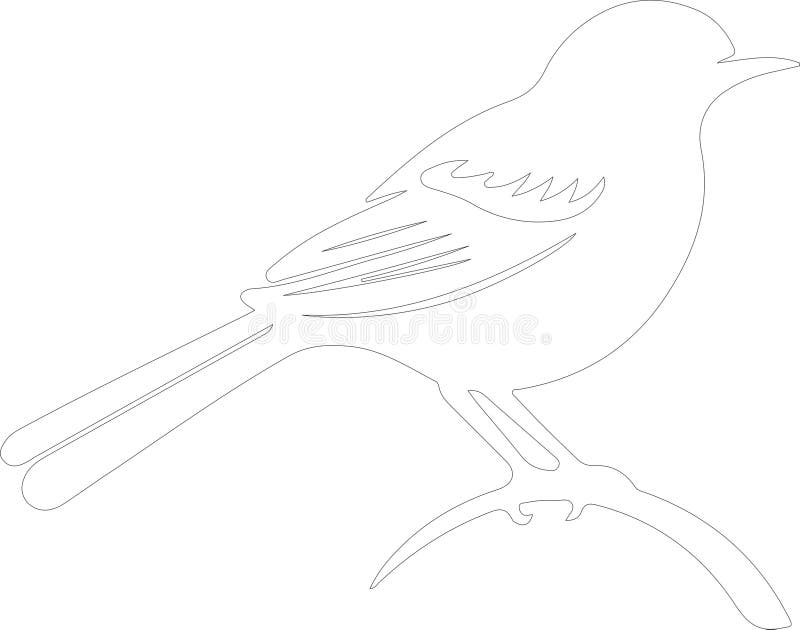 Mockingbird Outline Silhouette Generative Ai Stock Vector ...