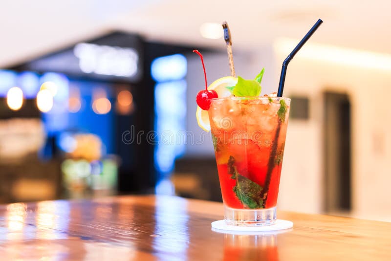 A Mocktail on the Table at the Restaurant. Stock Photo - Image of cool ...