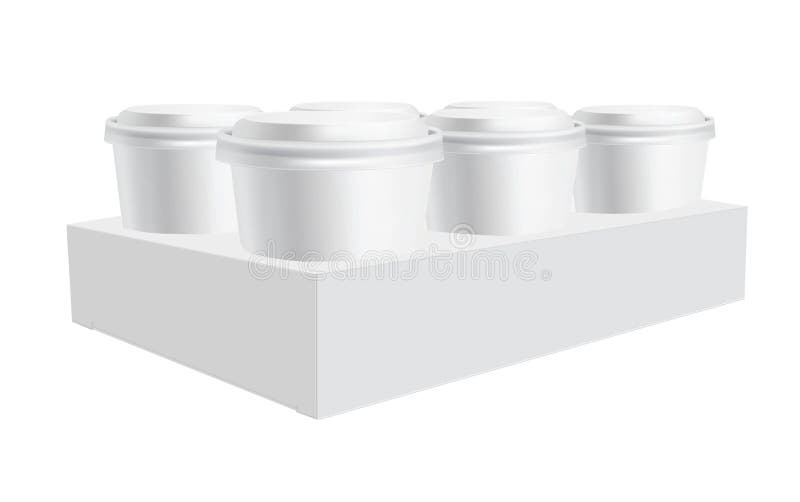 Cup Holder Illustration, Vector. Coffee Cup Holder, Six Pack Cup, Glass ...