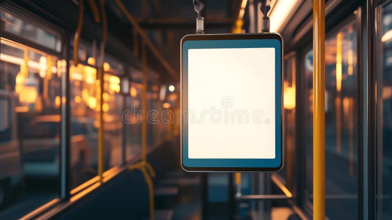 In a Mockup for Advertising, a Blank Screen is Shown Inside an Empty ...