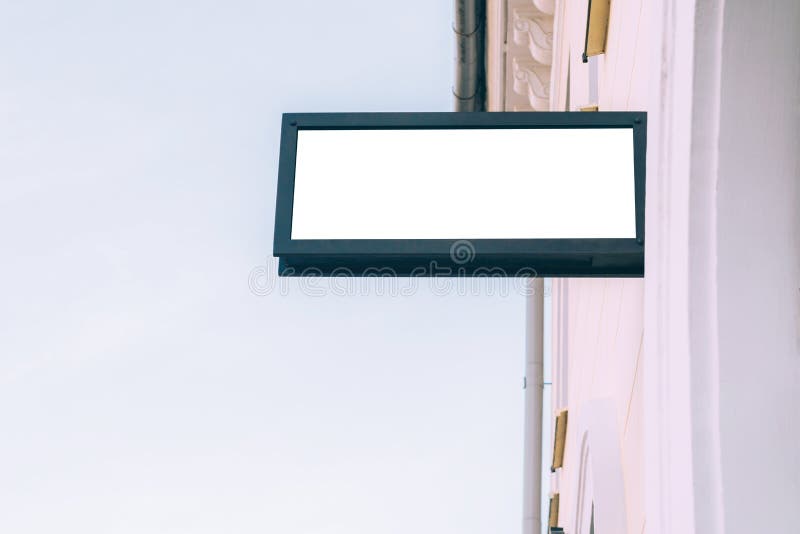 Mockup of the Advertising Box on the Wall of the Building Stock Photo ...