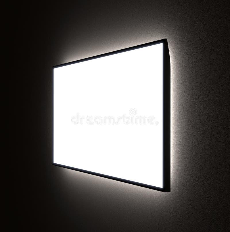 MockUp of Angle View of TV, Frame or Ad Screen with Backlight in the ...