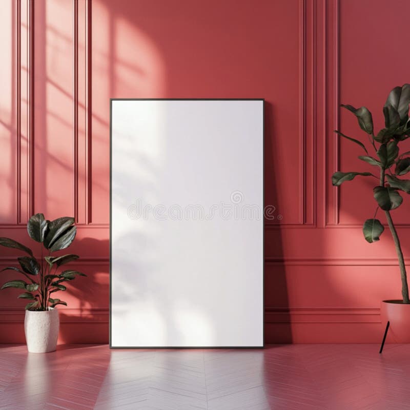 Mockup Artist Canvas in Vertical Format on Beige Background. Format ...