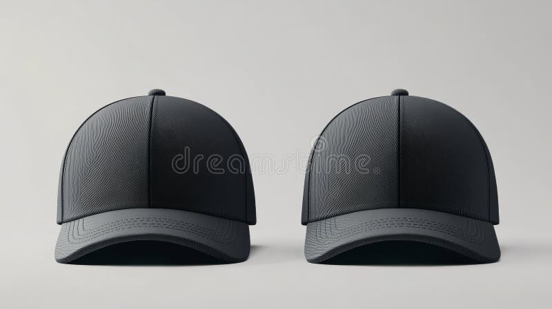 A Mockup Baseball Cap in Angles Showing Front and Back Views. Stock ...