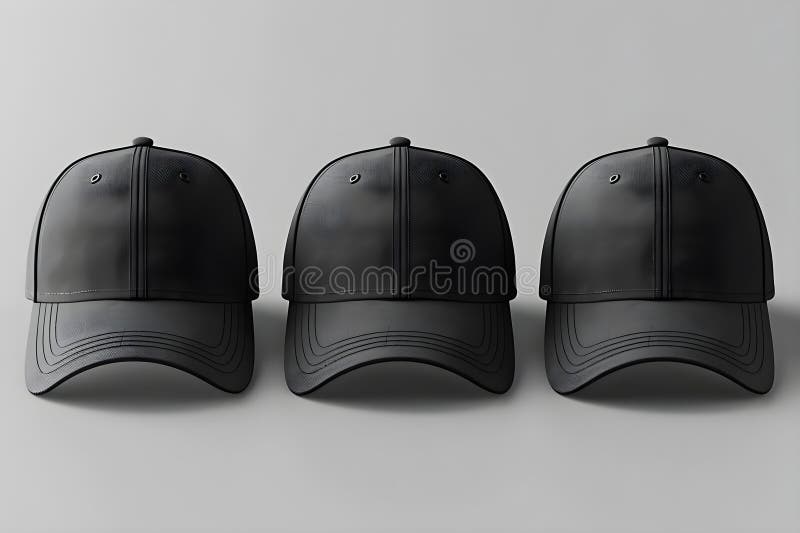 Concept Mockup of a Black Baseball Cap on a Grey Background Featuring ...