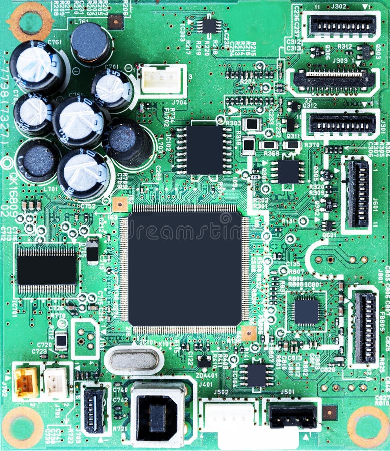 Mockup Black Central Processing Unit on Printed Circuit Board Stock Image - Image of ...