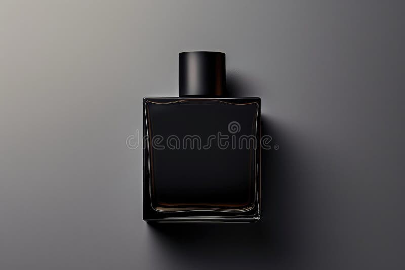 Mockup of Black Fragrance Perfume Bottle on Dark, Empty Background ...