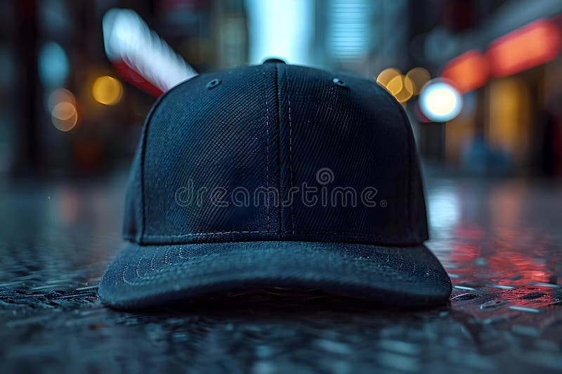 Concept Product Mockup, Snapback Hat, Black Mockup of a Black Snapback ...