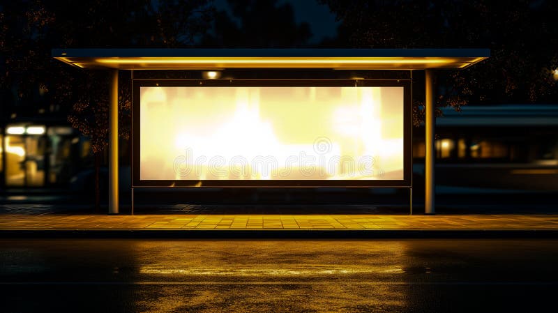 Mockup of Blank Advertising Light Box on the Bus Stop Stock ...