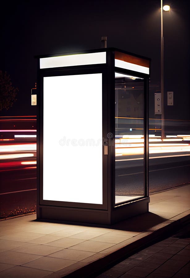 Mockup of Blank Advertising Light Box on the Bus Stop, Generative AI ...
