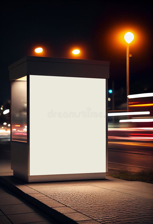Mockup of Blank Advertising Light Box on the Bus Stop, Generative AI ...
