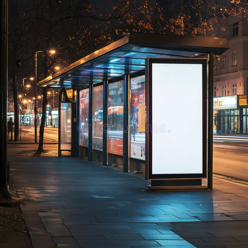 Mockup of a Blank Bus Stop Advertising Panel, Designed for Versatile ...