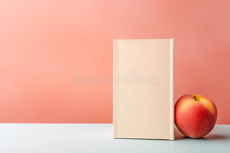 Mockup Blank Cover Peach Fuzz Color Stock Image - Image of page, frame ...