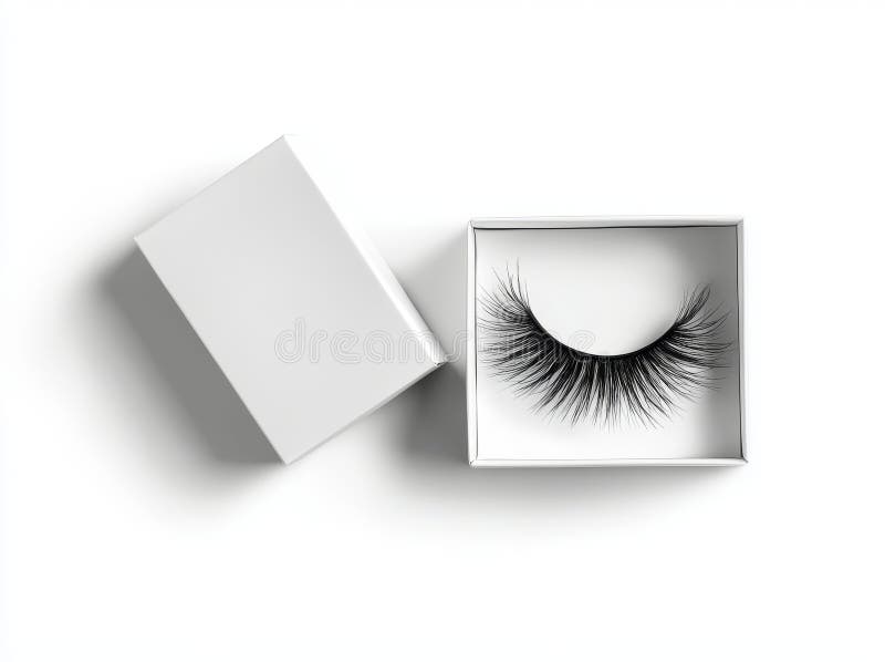 Mockup of a Blank False Eyelash Packaging Box in 3D. Stock Illustration ...