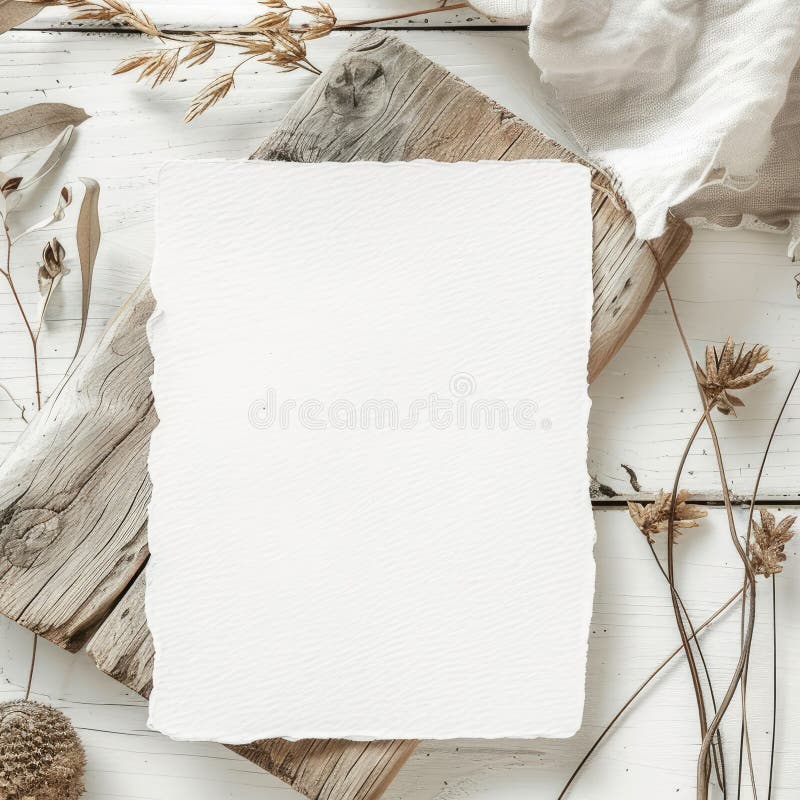 Mockup with Blank Greeting Card in Boho Style, Empty Place, Stock Photo ...