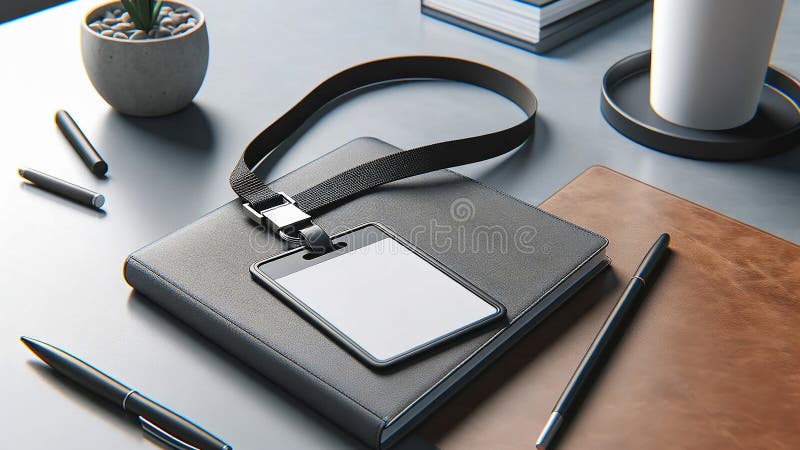 Mockup of a Blank ID Card, Complete with a Neck Lanyard Stock ...