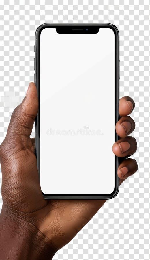 Mockup of Blank IPhone Screen Held in Hand Ready for App Design or ...
