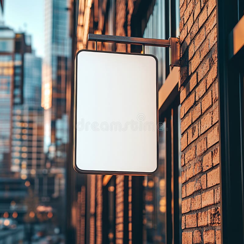 This is a Mockup of a Blank Light Box Sign for an Urban Lamp. Stock ...