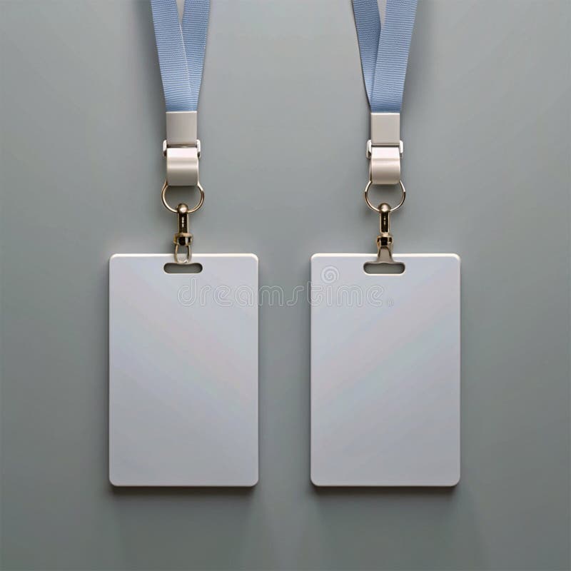Mockup of a Blank Office ID Card, Both Sides Stock Illustration ...
