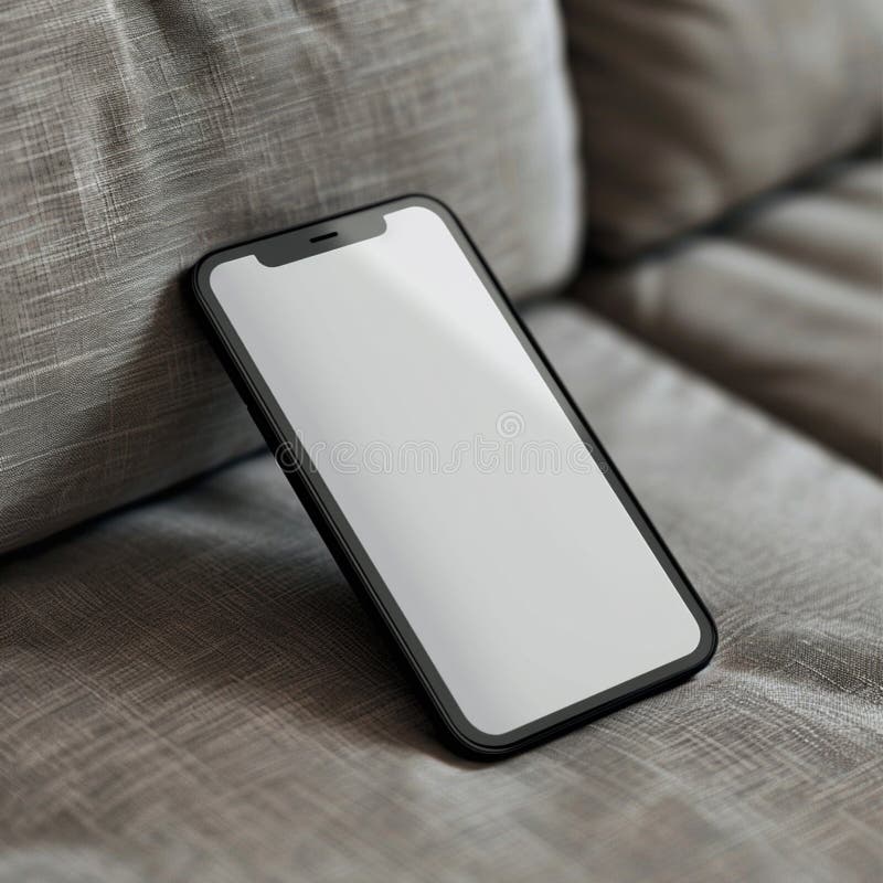 A Mockup of an Blank Phone Screen Sitting on Surface Stock Illustration ...