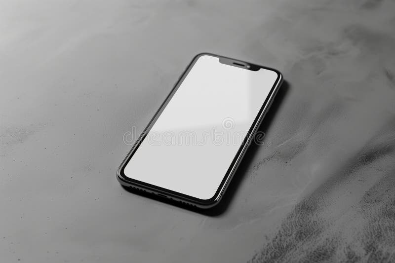 A Mockup of an Blank Phone Screen Sitting on Surface Stock Illustration ...