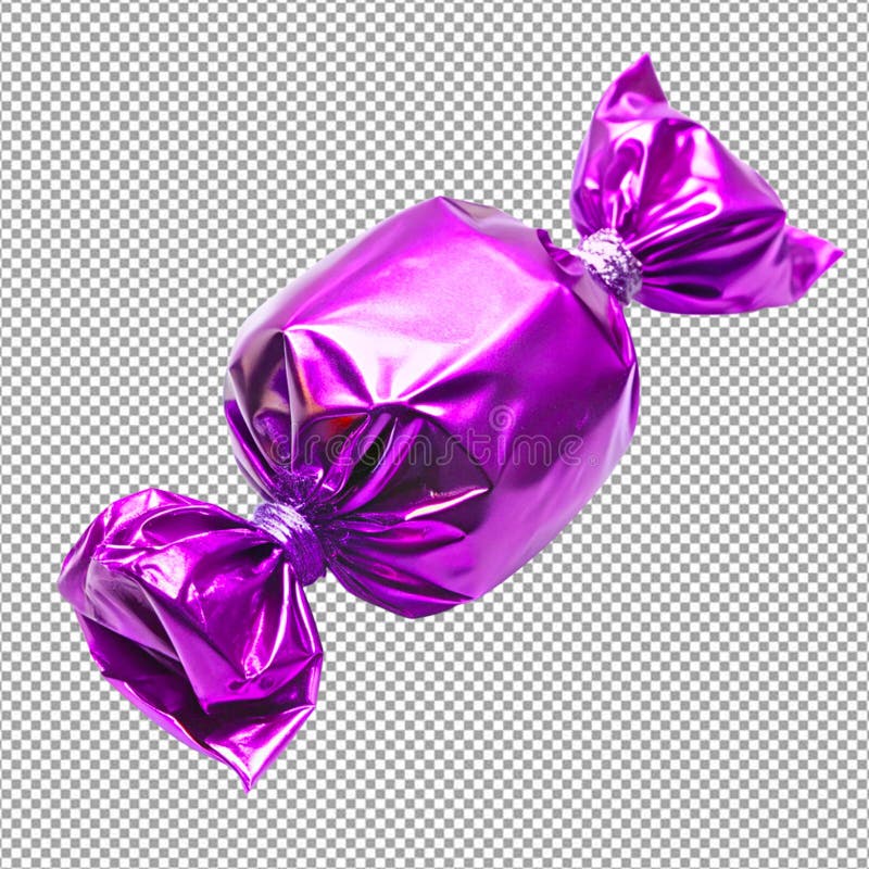 Mockup of a Blank Purple Foil Wrapped Candy Stock Photo - Illustration ...