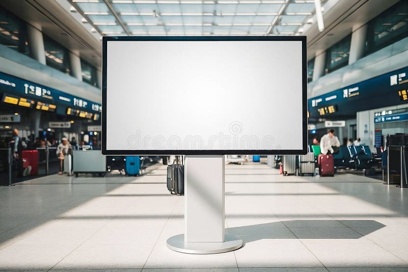 Mockup Blank White Billboard Mockup at an Airport Terminal for ...