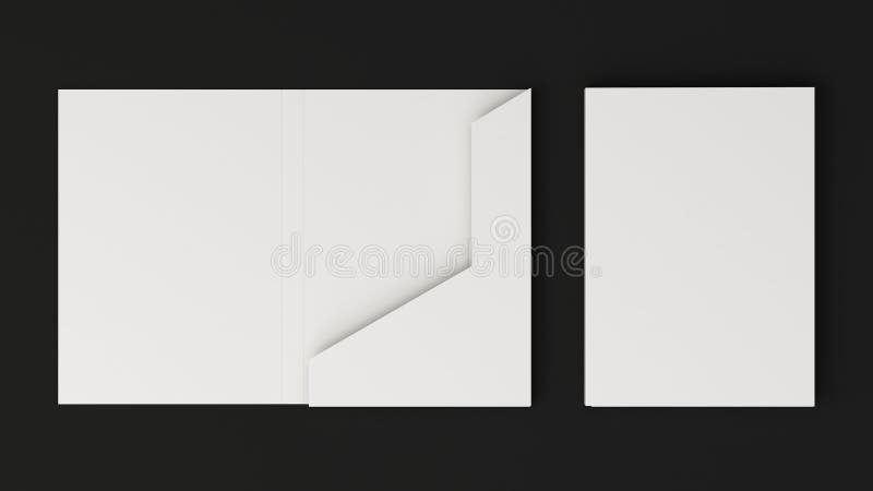Mockup of Blank White Cardboard Folder Stock Illustration ...