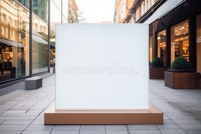 Mockup. Blank White Rectangular Advertising Banner Billboard Stand ...