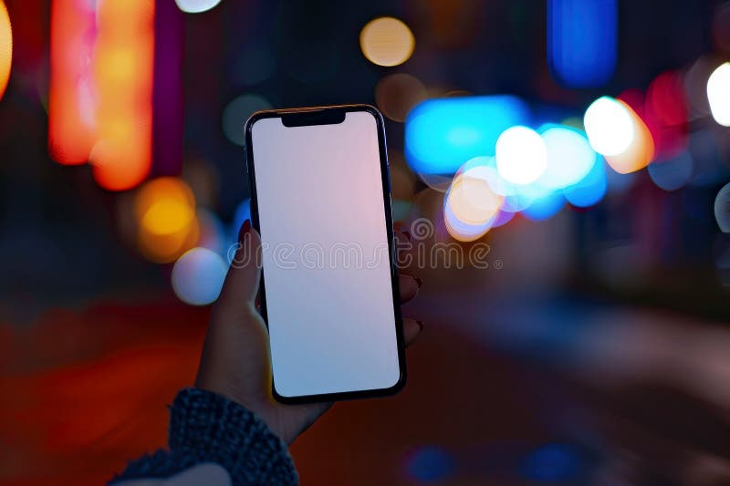 Mockup Blank White Screen Mobile Phone. Using Empty Screen Smartphone ...