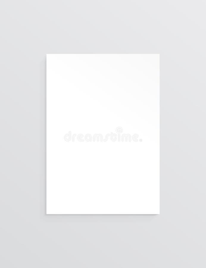 A4 Mockup. Blank White Sheet, Template for Your Design. Vector Paper ...