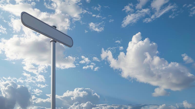 A Mockup of a Blank White Street Sign on a Metal Pole in Front of a ...