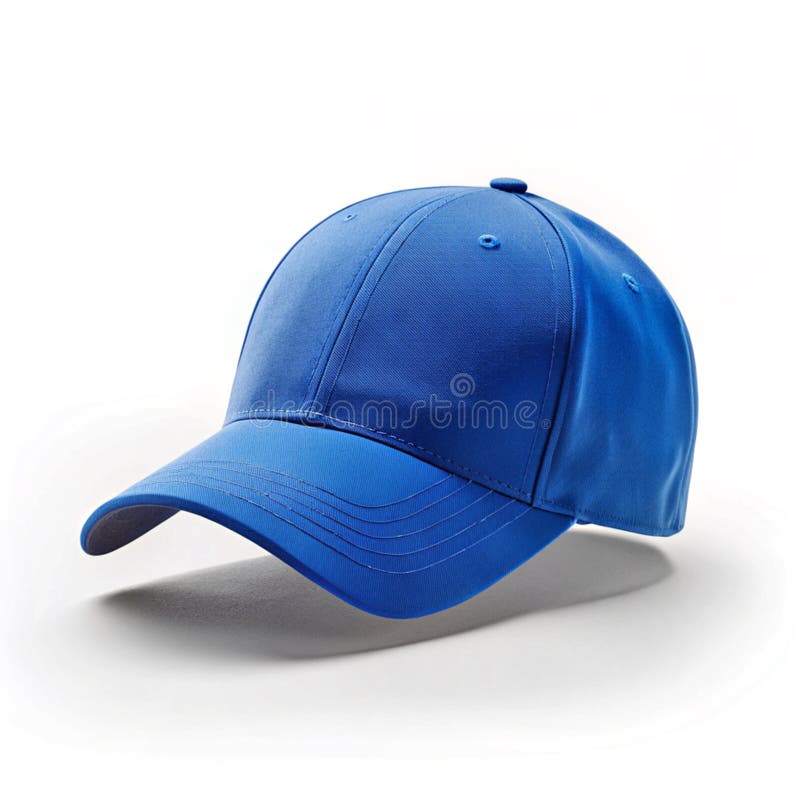 A Mockup of a Blue Baseball Cap in Floating View Stock Illustration ...