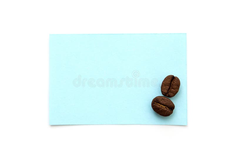 Mockup of Blue Notes and Coffee Beans Isolated on a White Background ...
