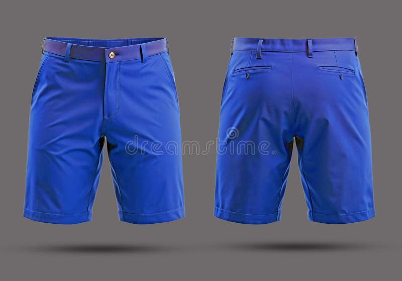 A Mockup of Blue Shorts for Men Stock Illustration - Illustration of ...