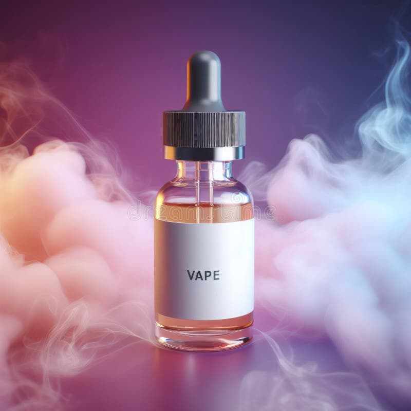 Mockup Bottle of Vape Liquid with Empty Label, Copy Space. 3d Render ...
