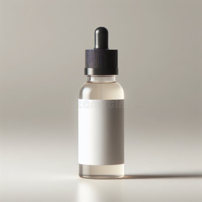 Mockup Bottle of Vape Liquid with Empty Label, Copy Space. 3d Render ...