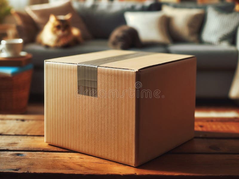 Mockup of box on table. AI stock illustration. Illustration of carton ...