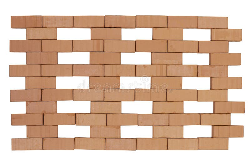 Mockup Brick Wall with Voids on White Stock Photo - Image of stones ...