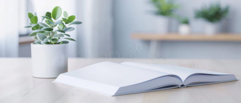 Mockup of Brochure Spread on Minimalist Table for Print Designs Display ...