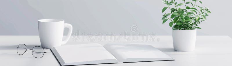 Mockup of Brochure Spread on Minimalist Table for Print Designs Display ...