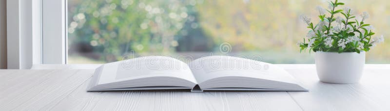 Mockup of Brochure Spread on Minimalist Table for Print Designs Display ...