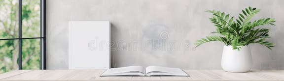 Mockup of Brochure Spread on Minimalist Table for Print Designs Display ...