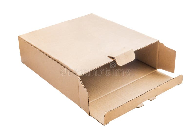 Mockup Brown Cardboard Box Isolated on White Background Stock Image ...