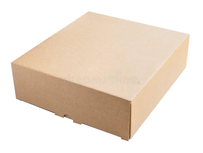 Mockup Brown Cardboard Box Isolated on White Background Stock Image ...