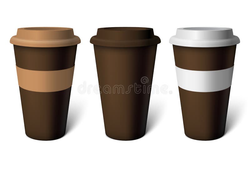 Mockup brown coffee cup stock vector. Illustration of clean - 98177933