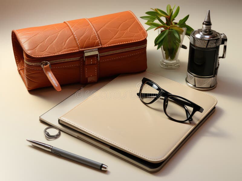 Mockup Business Book on a Table Extreme Closeup. Generative AI Stock ...