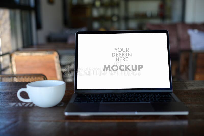 Mockup of Business Man Using Laptop Screen for Your Advertising Text ...