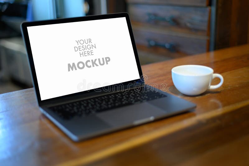 Mockup of Business Man Using Laptop Screen for Your Advertising Text ...